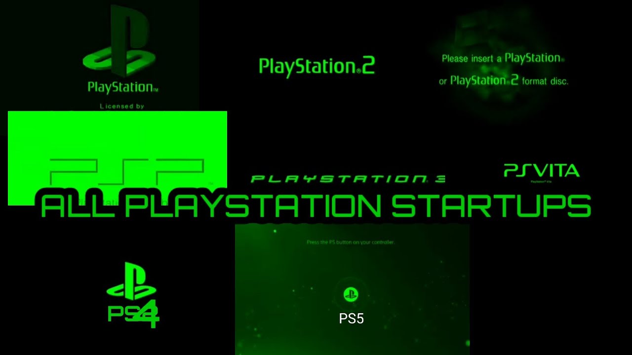 all playstation startups (green edition) - YouTube