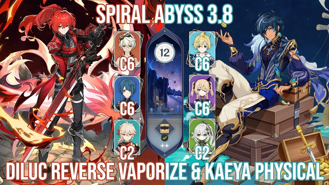 C5 Diluc Reverse Vaporize & C6 Kaeya Physical - Genshin Impact Abyss 3. ...