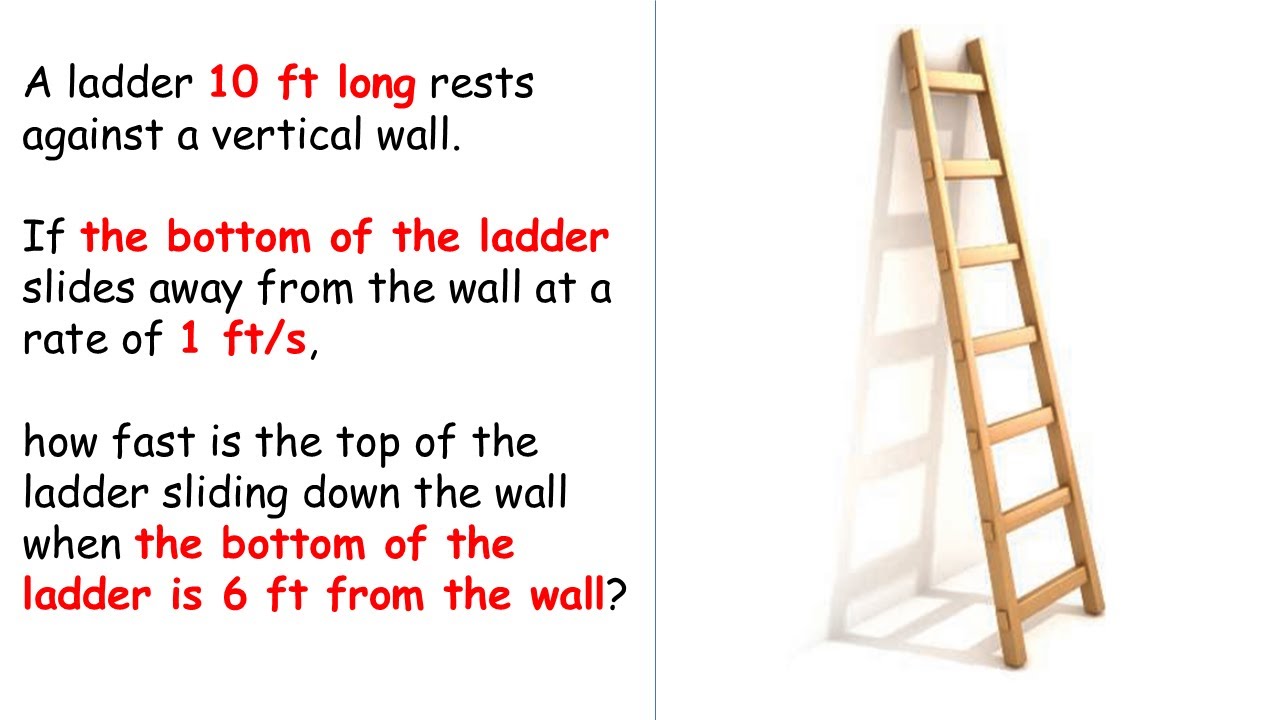 [Stewart 4.Ex2] A ladder 10 ft long rests against a vertical wall. If ...