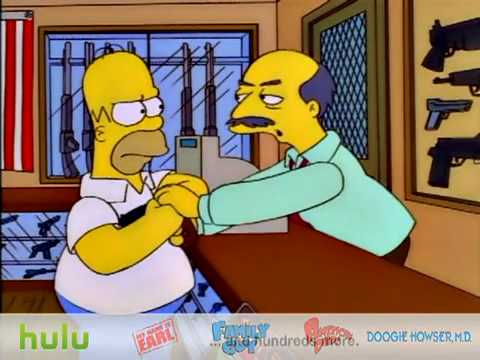 The Simpsons - Gun Shop - YouTube