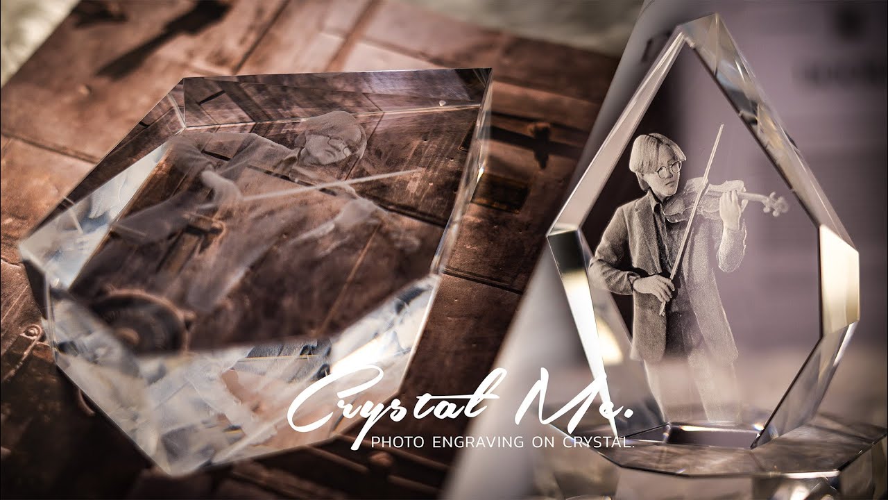 Crystal Me | แกะสลักรูปภาพลงบนก้อนคริสตัล 3D Crystal Engraving ! - YouTube