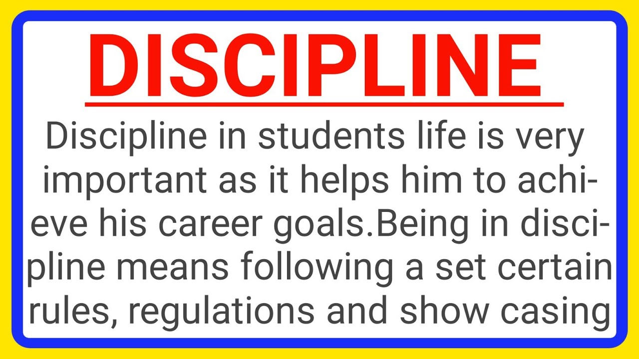 Discipline Essay in English || How to write Essay on discipline ...