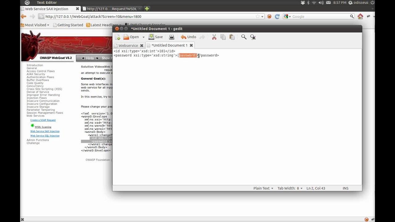 Webgoat: Web Services [Web Service SAX Injection] - YouTube