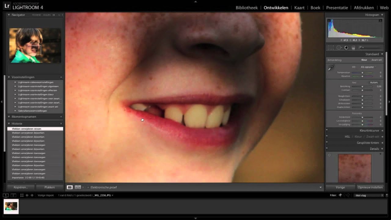 Lightroom tutorial - portret foto bewerken (pukkels verwijderen ...