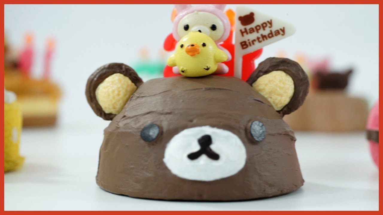 Re-ment Rilakkuma Birthday Cake Dessert / リラックマ バースデーケーキ - YouTube