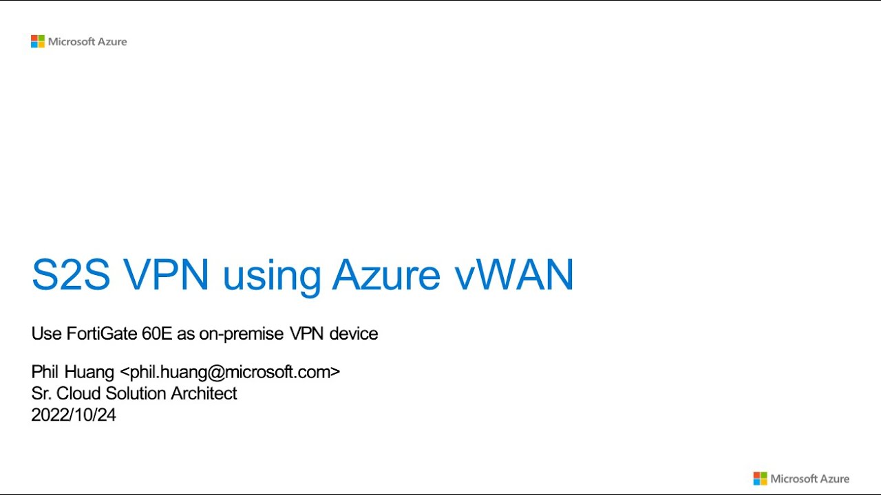 S2S VPN using Azure vWAN - YouTube