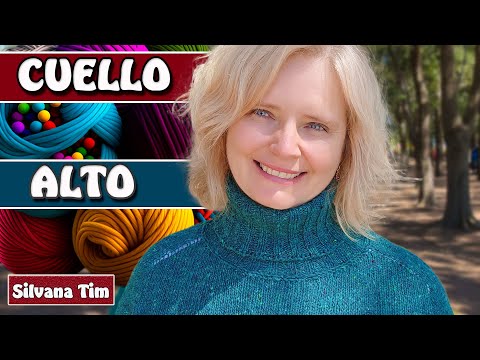 Wie man ROLLKRAGEN von der provisorischen Montage strickt. Gestrickter Pullover mit zwei Nadeln.