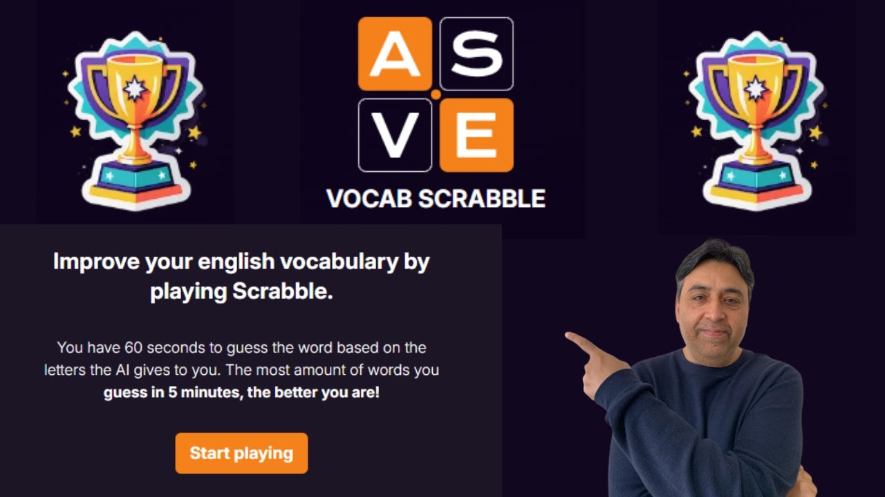 Play Scramble and improve your English with AI - Vocab Scrabble - YouTube