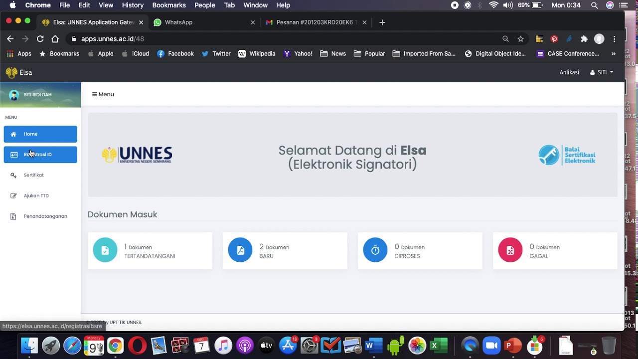 TUTORIAL TANDA TANGAN DIGITAL MELALUI APLIKASI ELSA UNNES - YouTube