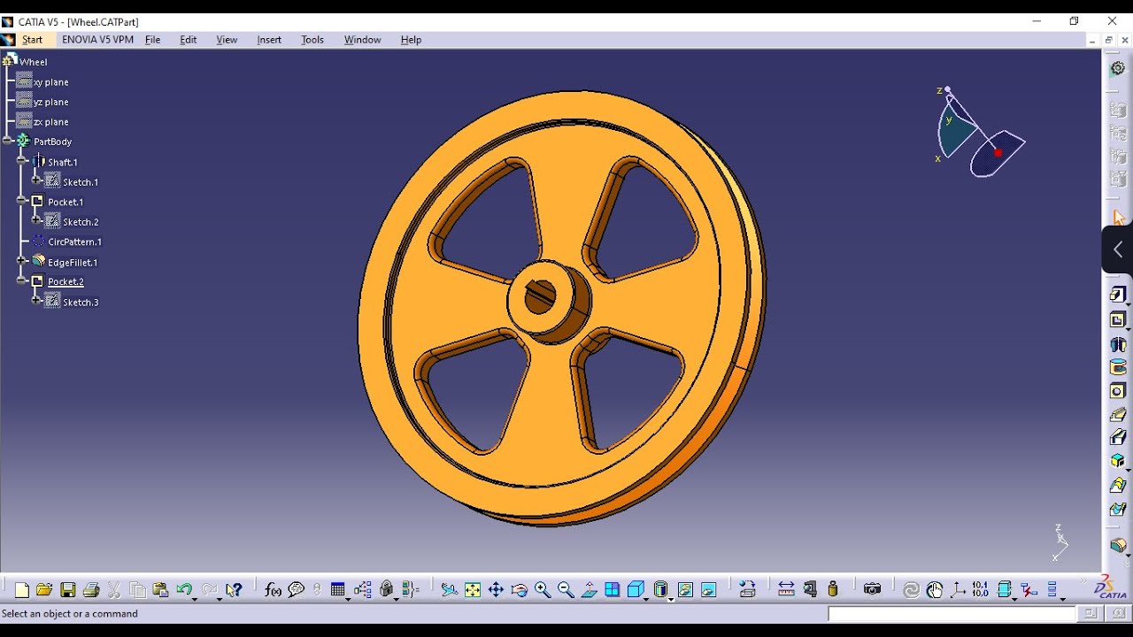 Wheel rim tutorial for beginners | CatiaV5 | #cad #catia #3dmodeling # ...