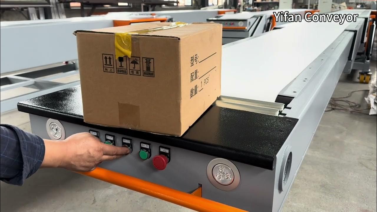 Retractable belt conveyor for container truck loading and unloading - YouTube