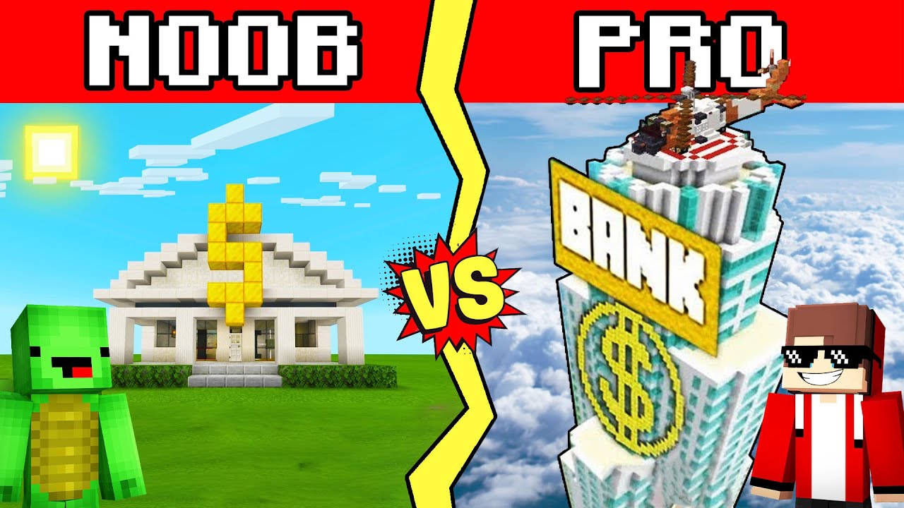 JJ And Mikey Argue About Whose BANK Is Better In Minecraft - NOOB VS PRO Challenge - Maizen ...
