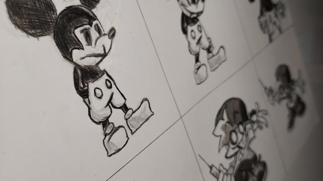 DRAWING MICKEY MOUSE & BOYFRIEND Reimagined All Phases | FRIDAY NIGHT ...