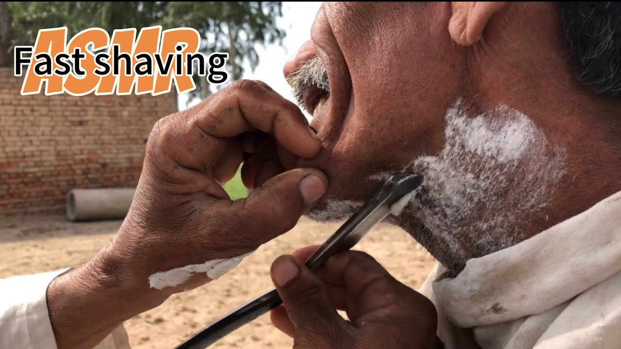 ASMR fast shaving 🪒 in old barber 100 year old asmr ️🪒‼️ - YouTube