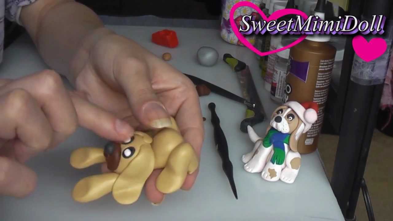 Polymer Clay Puppy Dog Tutorial ( Gold Puppy ) - YouTube