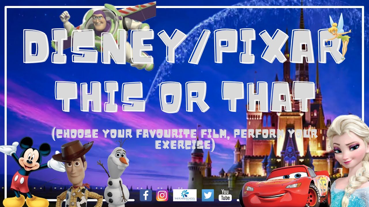 Disney/Pixar - This or That - Active Brain Breaks for kids - YouTube