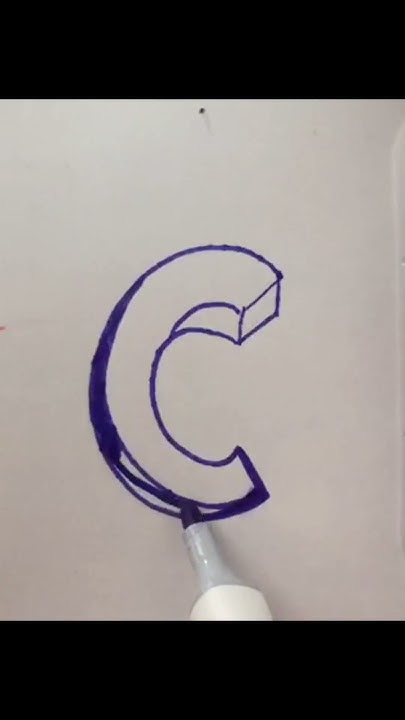 C letter 3d drawing art | How to draw 3d C letter #shorts # ...
