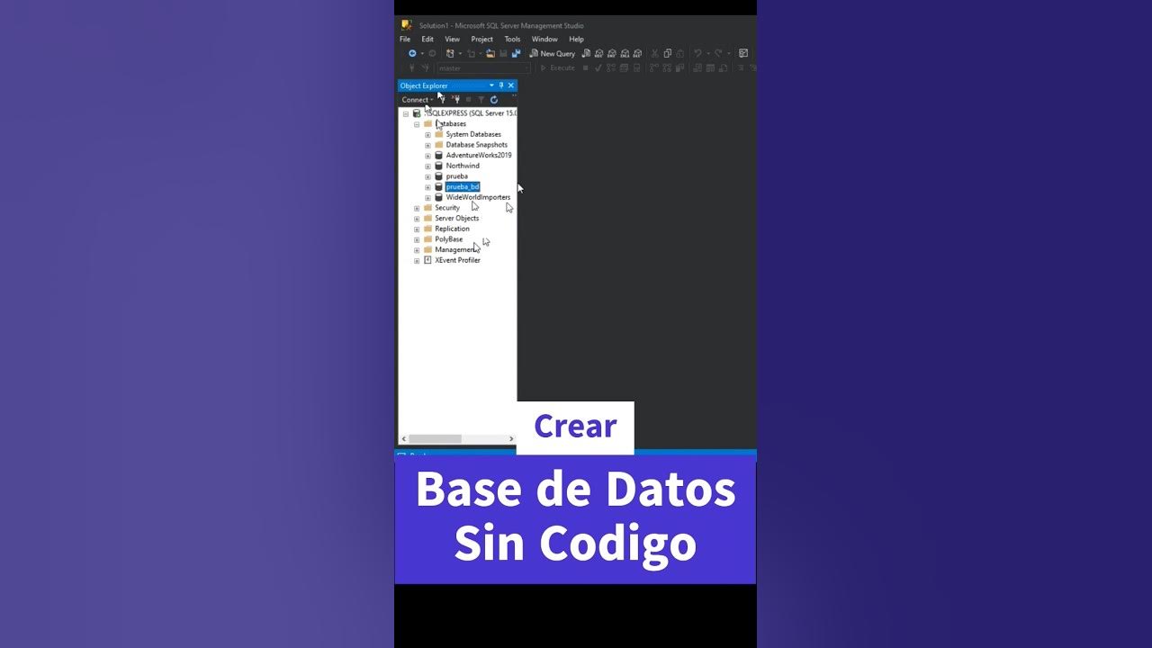 Crear Base De Datos Sin Código Ryufreelance Sql Sqlserver Basededatos Shorts Youtubeshorts
