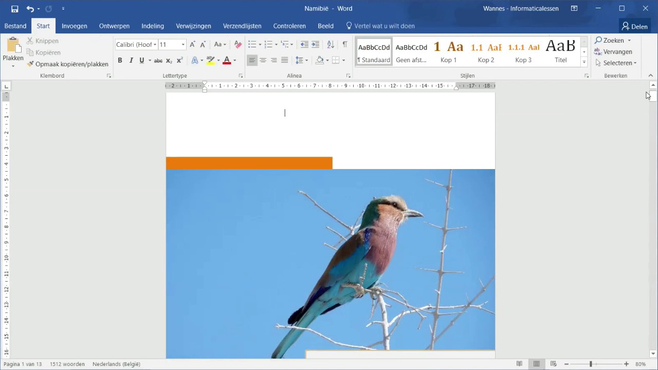 Paginanummering in Word (met secties) - YouTube