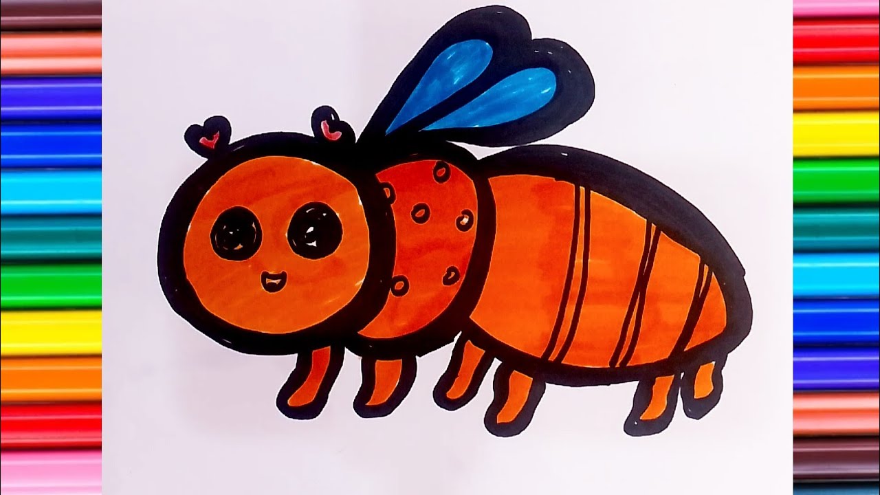 Bee and beehive Drawing, colouring and painting for kid's, Toddler's ...