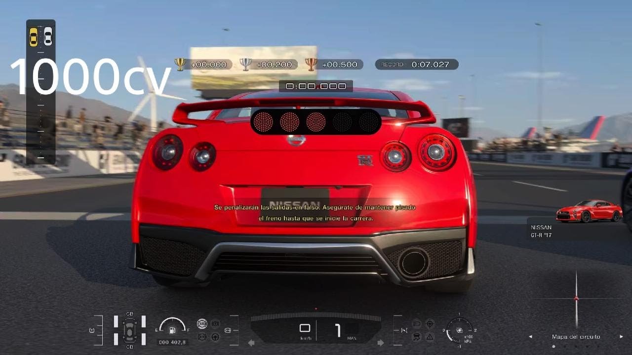 GT7. Duelo de velocidad. Nissan GTR 17 de más de 1000cv - YouTube