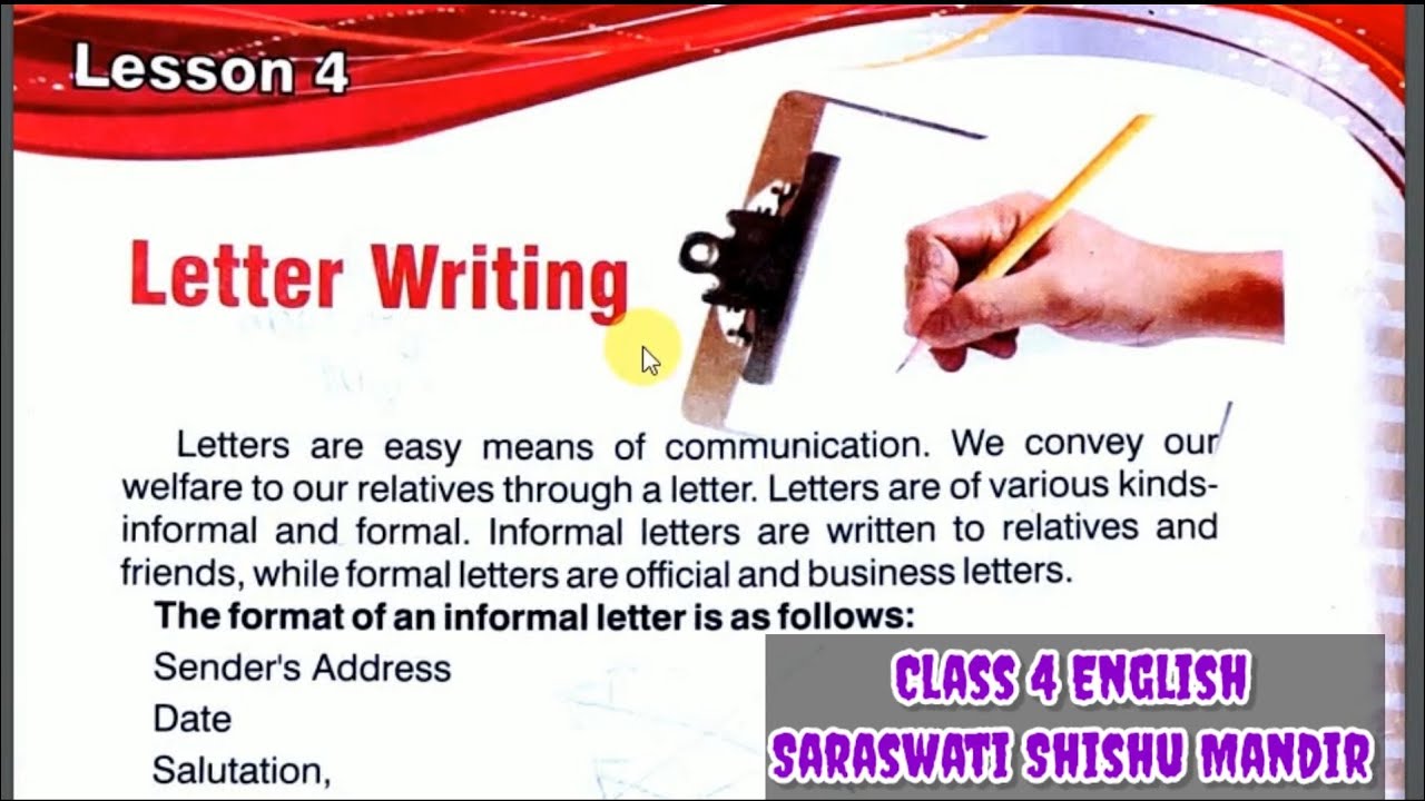 Class 4 English lesson 4 Letter Writing - YouTube