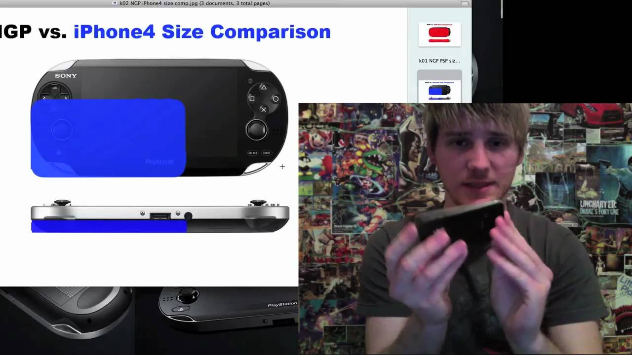 Sony NGP (psp2) Size Comparison vs iPhone vs PSP - YouTube