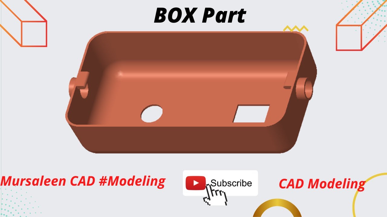 Tutorial | For CAD Modeling | Box Part | With drafting | Creo ...