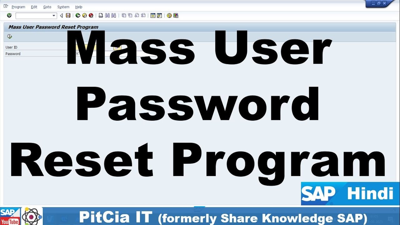 SAP password reset automation solution | #saphindi #pitciait - YouTube