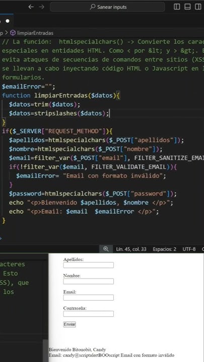 Crea tu propia función para validar las entradas del formulario #php #coding #desarrolloweb ...