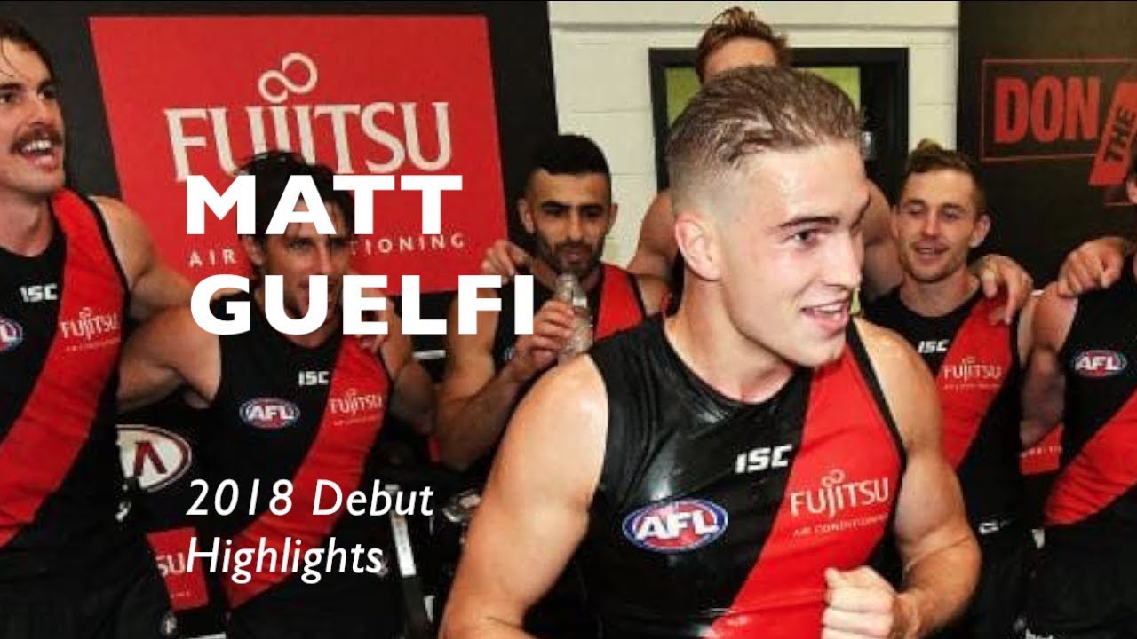 Matt Guelfi's AFL Debut for Essendon - Round 4 2018 - YouTube