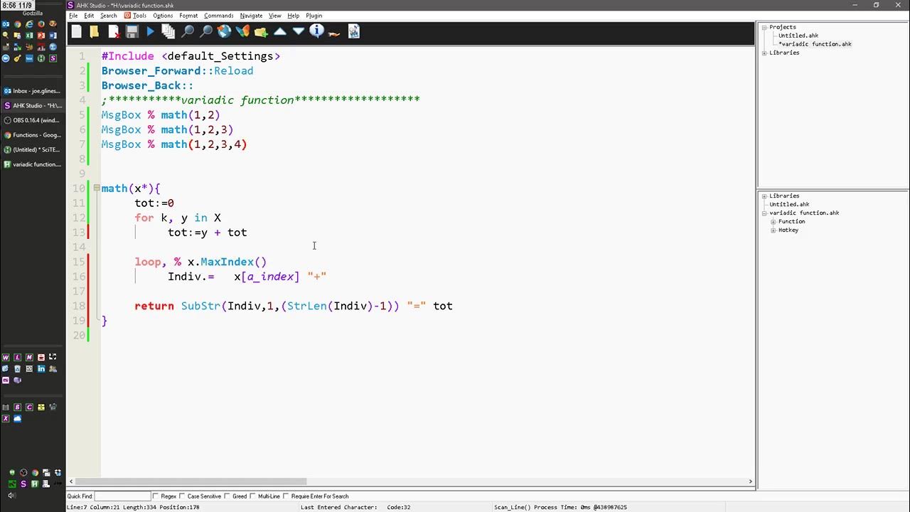 How to create and use variadic functions in AutoHotkey - YouTube