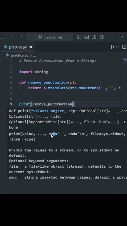 Remove Punctuation Python Pythonprogrammingcodinglearnpython Pythonforbeginners Youtube