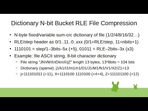 Dictionary N-bit Bucket RLE-STEP File Compression - YouTube