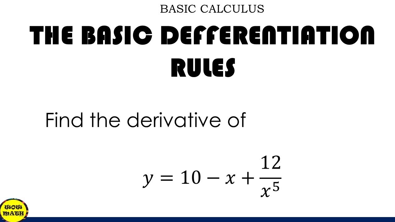 BASIC DEFFERENTIATION RULES - YouTube