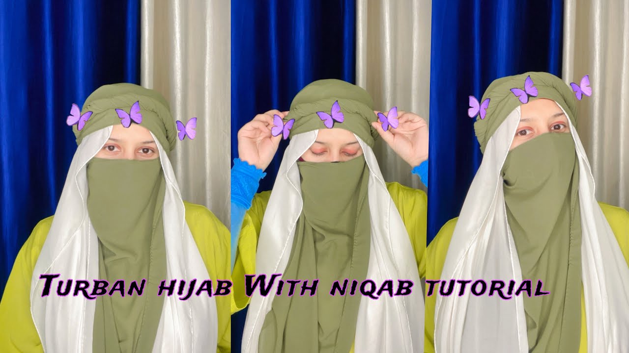 Step by step full coverage Hijab with niqab Tutorial | Chiffon Hijab ...