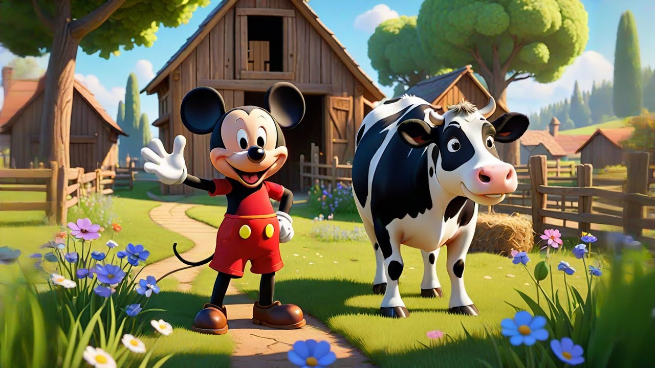 🐭🐮 Mickey Mouse & The Cheerful Cow Adventure! 🌾🌈 - YouTube