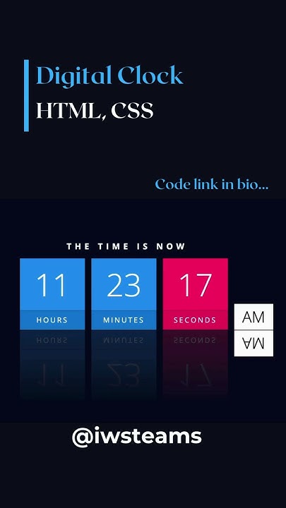 🕒 Stylish Digital Watch Using Html And Css ⏳coding Webdesign Reactjs Youtube
