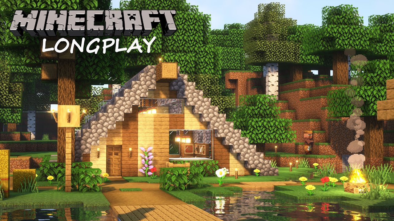 Minecraft Relaxing Longplay 4K - House in the Village - New Start (No ...