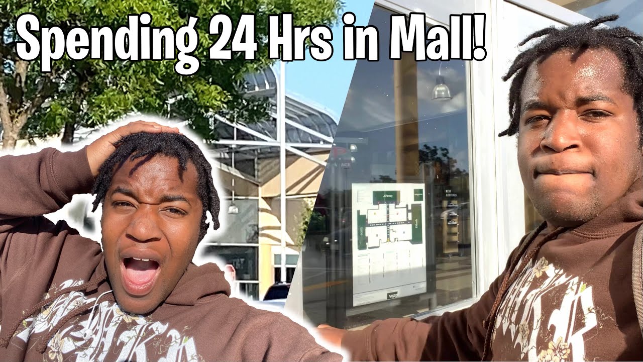 24 HOUR OVERNIGHT CHALLENGE in MALL! - YouTube