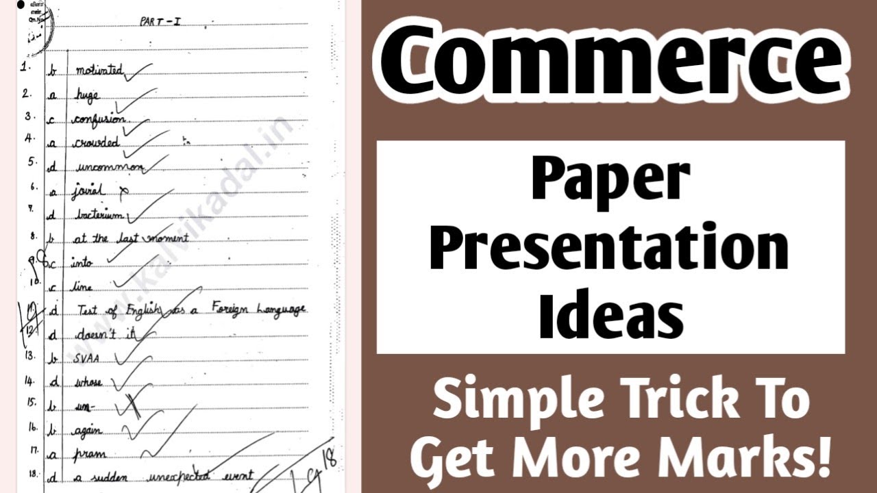 Paper presentation idea for Commerce/Easy way to score more marks in ...