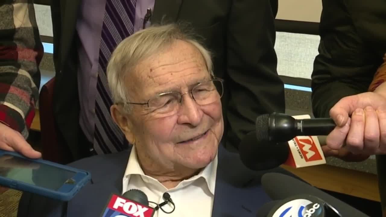 L. Brooks Patterson speaks to media after announcing pancreatic cancer ...