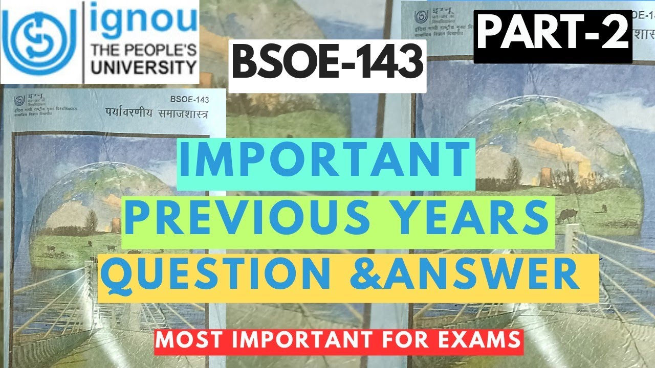 BSOE-143 IMPORTANT QUESTION ANSWER | December 2022 # ...