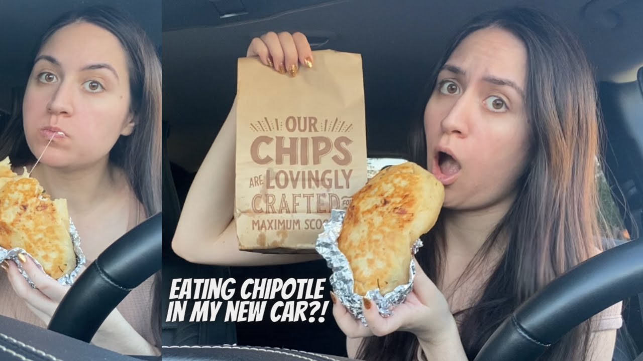 EATING CHIPOTLE IN MY NEW CAR?! 😍🏁 - YouTube