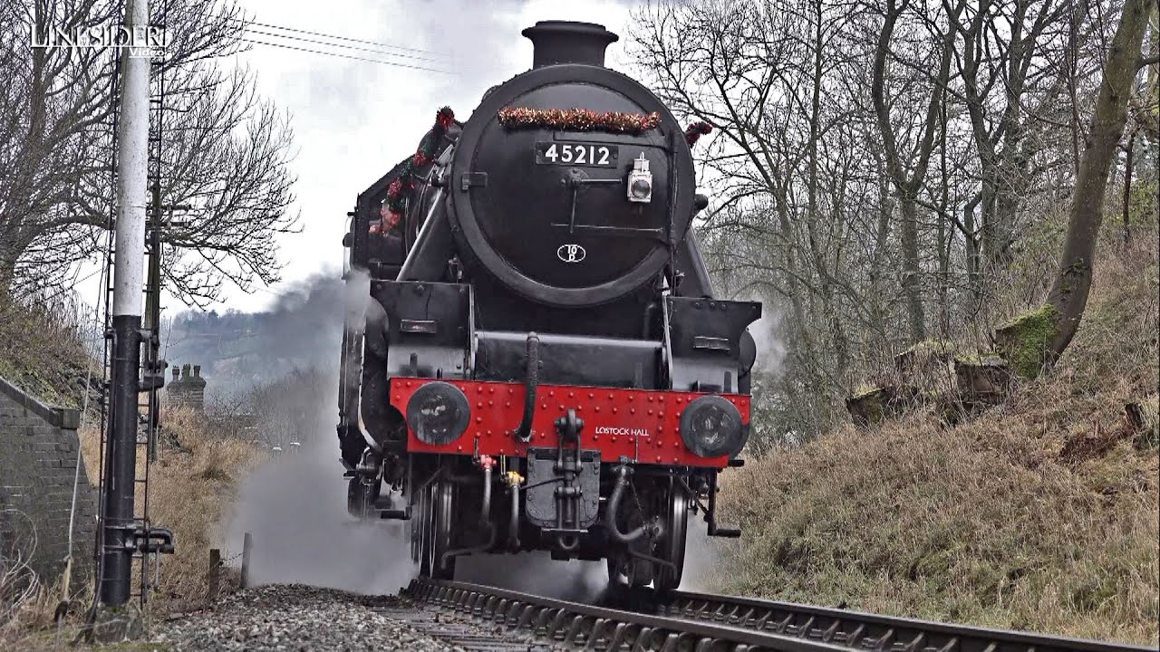 LMS Black Five 45212 Climbs The Keighley & Worth Valley Railway - YouTube