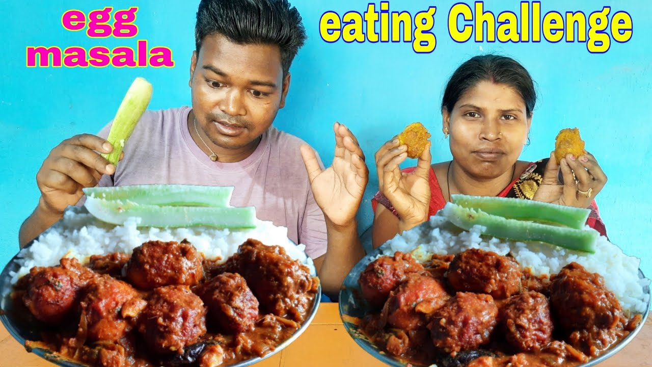 eating challenge | egg masala with rice eating | mukbang eating ...