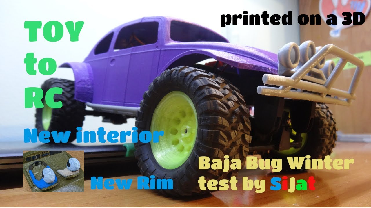 Baja Bug to RC with 3D printer - YouTube