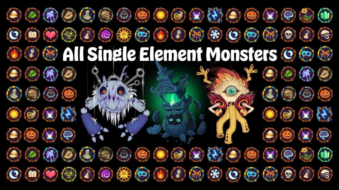 SINGLE Element Monsters | Rare, Epic and Commons | MSM - YouTube