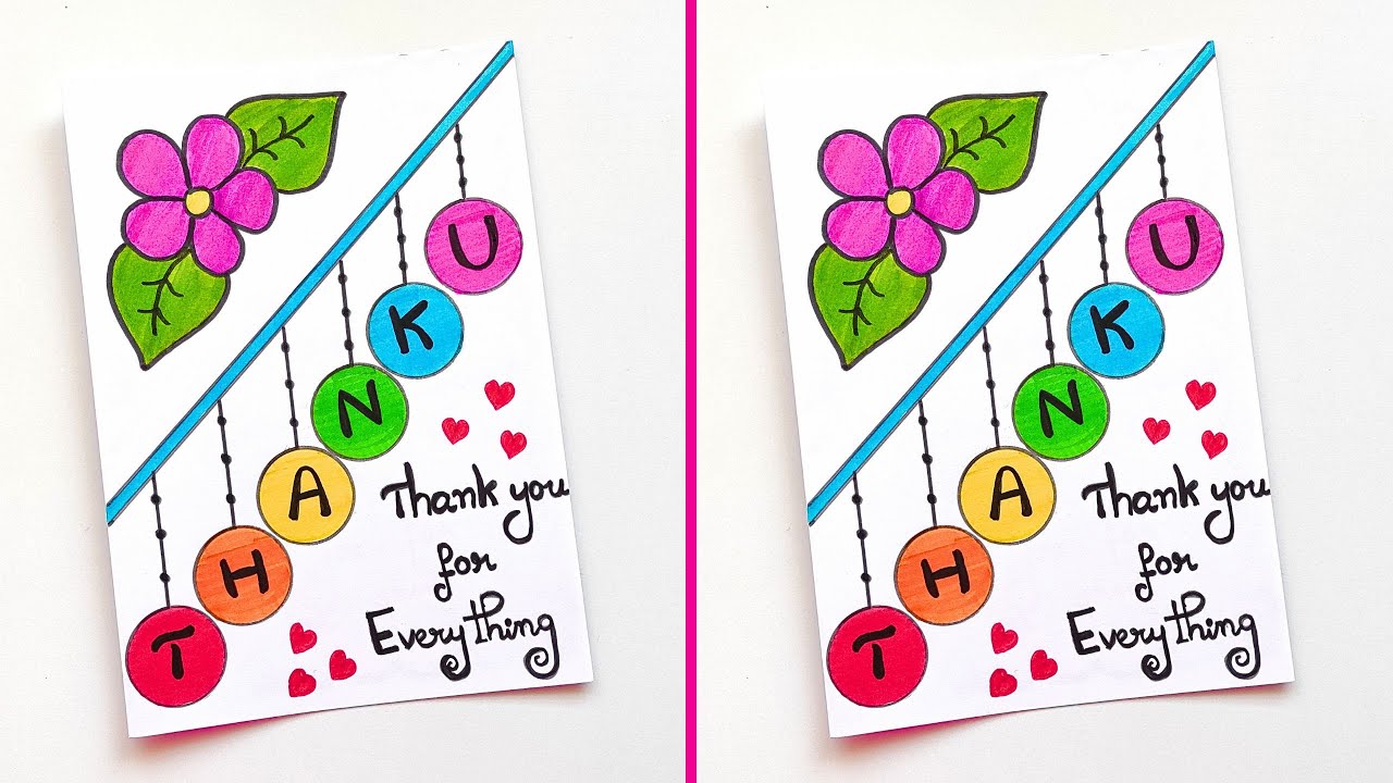 Easy Thank you Card | Easy and Beautiful Thank you Card for Teachers ...
