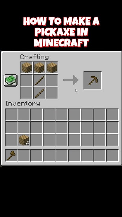 How To Make A Pickaxe In MINECRAFT #minecraft #craft #crafting #gaming ...